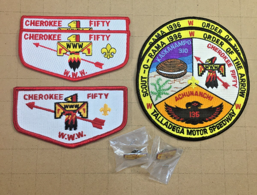 BOY SCOUT CHEROKEE FIFTY LODGE 50 OA FLAPS SCOUT-O-RAMA PINS S5 S7 ...