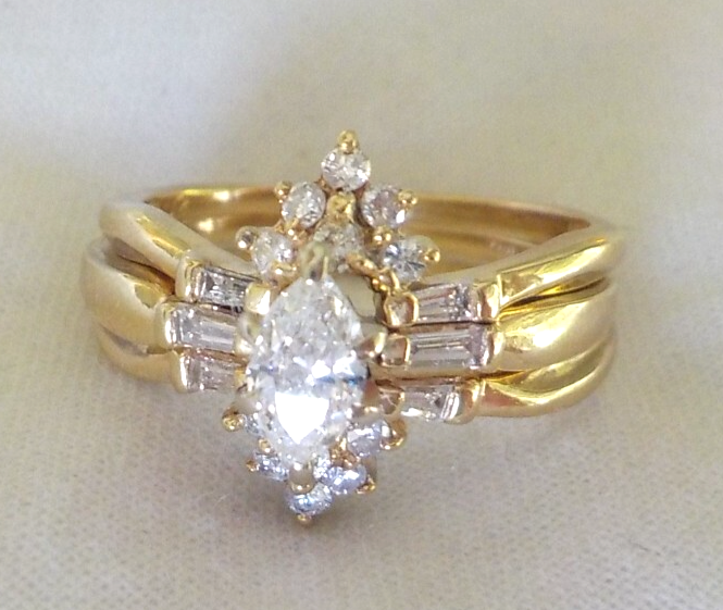 14K Yellow Gold 0.35ct VS Solitaire Diamond Ring Set - 5.36 gms, Sz 6.75, 0.55ct | eBay