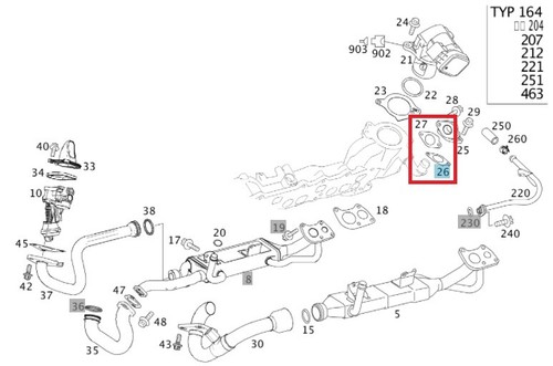 NEW Genuine Mercedes-Benz OM642 EGR Elbow Gaskets X2 A6421421880 | eBay UK