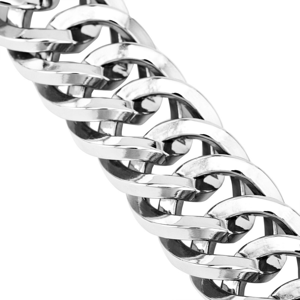 8.5" Gothic Heavy Rocker Biker 25mm Stainless Steel Bracelet Cuban Curb ...