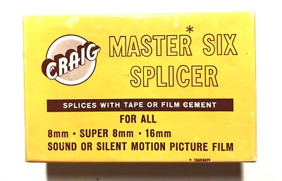 Craig S-6 Master Six Splicer 8mm, Super 8mm, 16mm Motion Picture Film ...