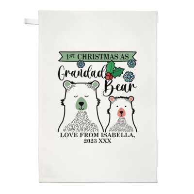 Personalisierte Erster Weihnachten Als Opa Bär Geschirrtuch Vatertag ...