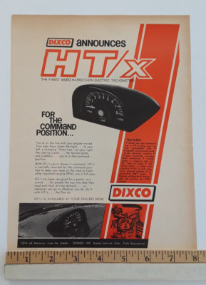 DIXCO TACHOMETER HT/x - HOOD MOUNTED - ORIGINAL 1969 AD | eBay