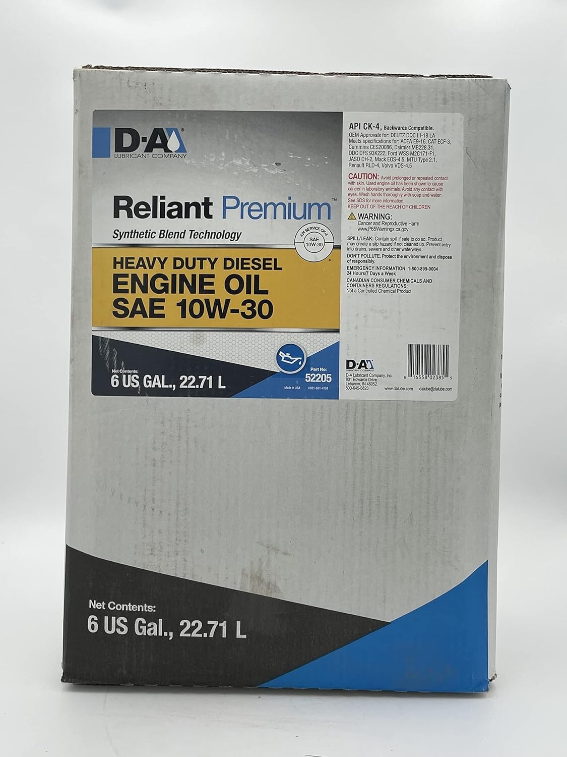 Reliant Heavy Duty Diesel Engine Oil SAE 10W-30 (6 GALLONS) 52195 ...