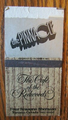 SHERATON FOUR SEASONS HOTEL MATCHBOX COVER: CAFE OF THE REDWOODS ...
