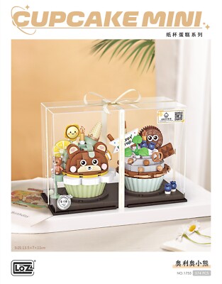 LOZ Oreo Cookies Teddy Bear Cake Dessert Building Blocks Set Gift Kids ...
