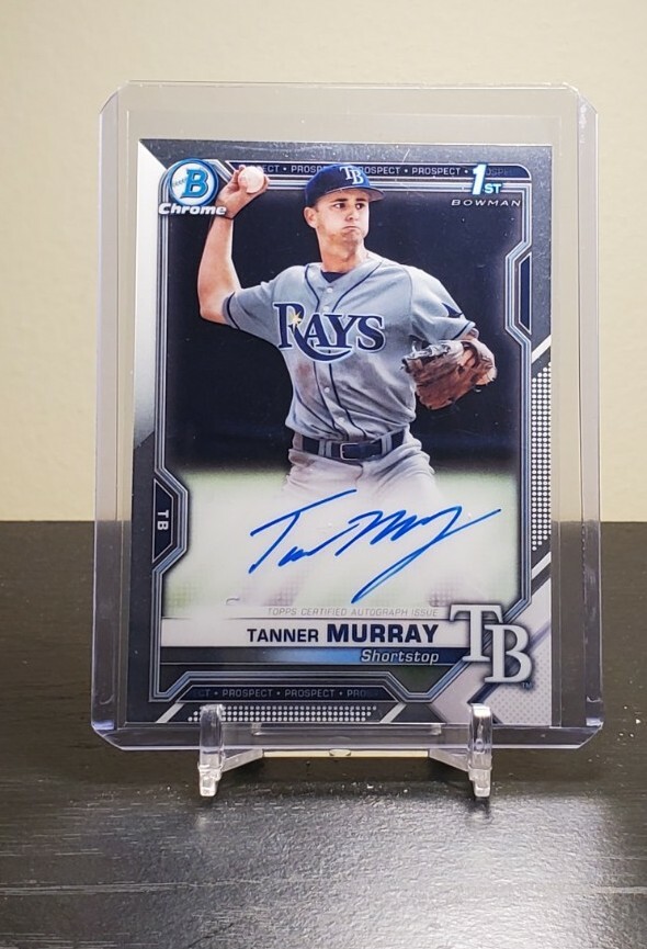 2021 Bowman Chrome - TANNER MURRAY - 1st Bowman - AUTO - Rays Prospect ...
