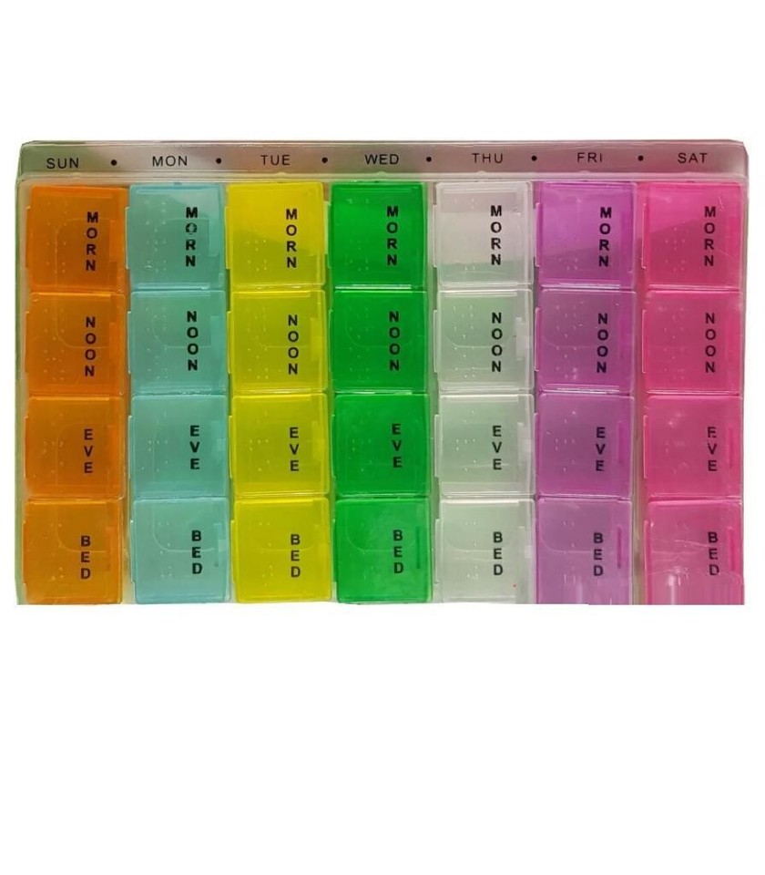 Monthly Pill Box organiser 7 Days Coloured Tablet/Medicine Holder ...