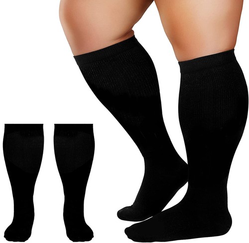 S-XXL 3X-Large Wide Calf Plus Size Compression Socks 15-20mmHg, Stretch ...