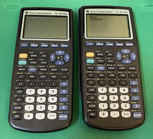 2 Texas Instruments TI-83 Plus Graphing Calculators 1 Works 1 Doesn’t ...