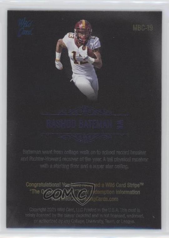 2021 MATTE Blaster Box Black Foil 5 Stripe /150 Rashod Bateman #MBC-19 ...