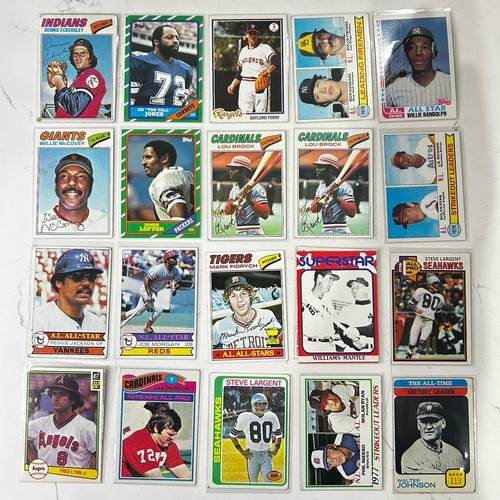 Vintage Sports Card Lot 20 Stars Nolan Ryan Lou Brock Steve Largent Lot ...