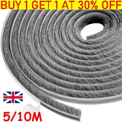 Draught Excluder Brush Pile Weather Seal Strip Insulation Door Window ...