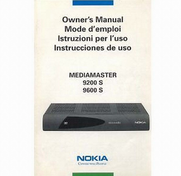 Vntg NOKIA Owner's Manual MEDIAMASTER 9200 S & 9600 S Digital Satellite ...
