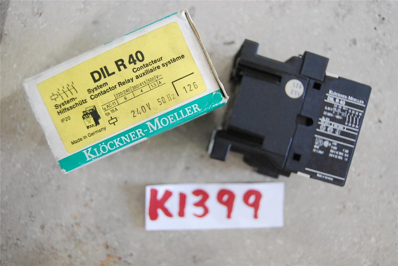 KLOCKNER MOELLER DIL R 40 CONTACTOR RELAY 240V 50HZ STOCK#K1399 | eBay UK