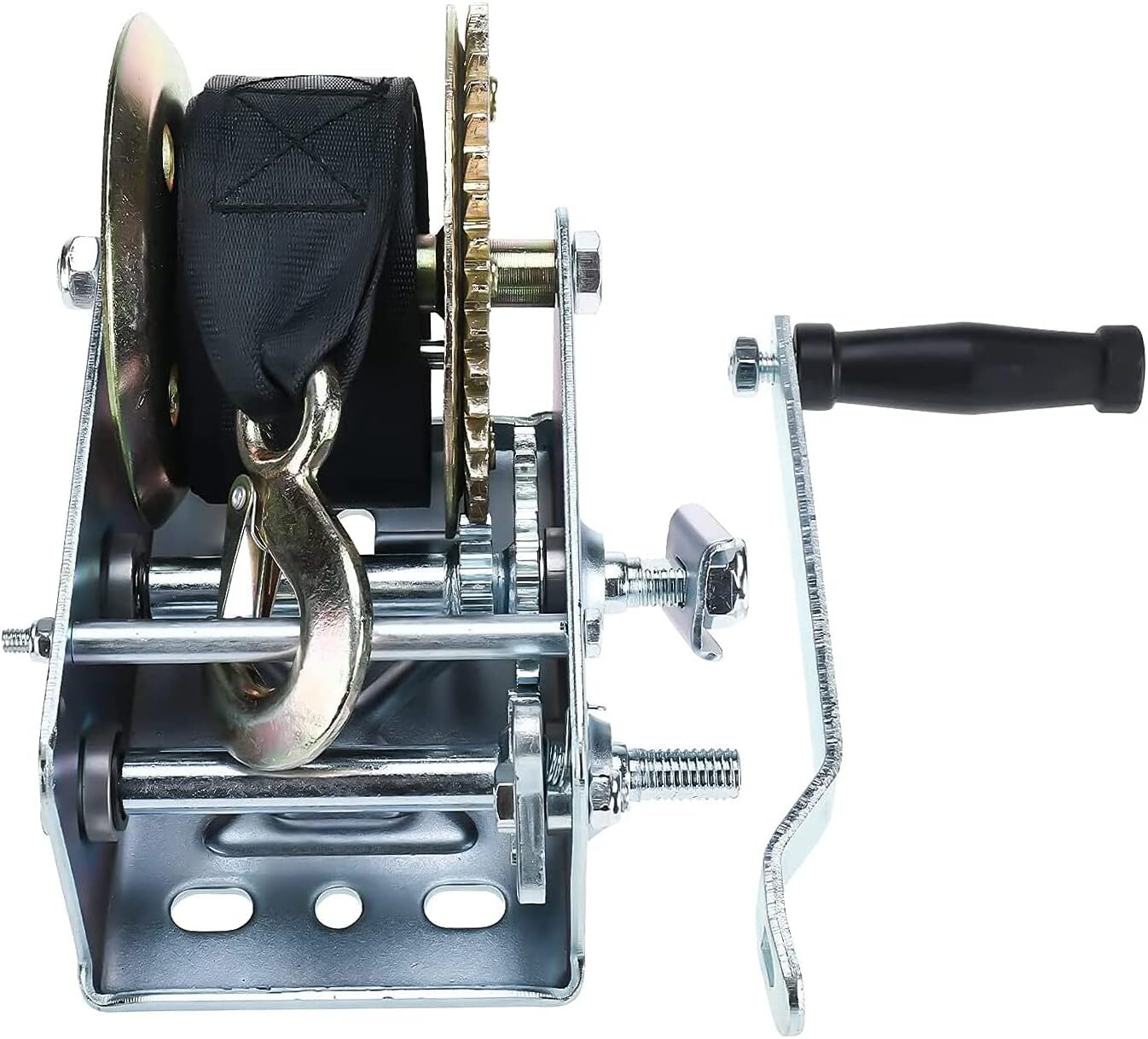 Hand Winch 3200LBS/1361KG 8M Boat Car Trailer 4WD Recovery Rope Strap ...