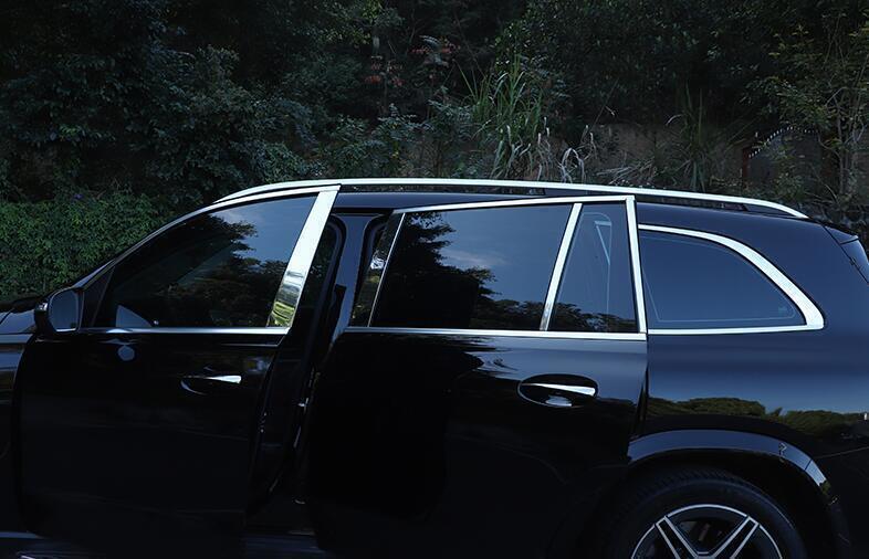 For Benz GLS 2020-2024 Chrome Steel Window Center BC Pillar Cover Trim ...