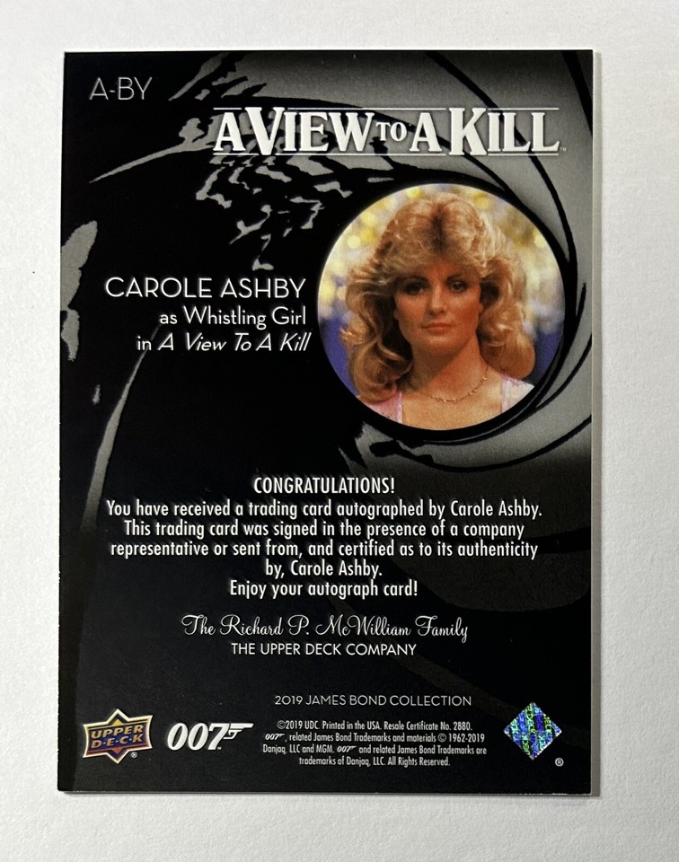 Carole Ashby as Whistling Girl 2019 Upper Deck James Bond Auto ...