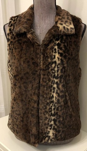 Cejon Women Brown Faux Fur Vest Size Medium | eBay
