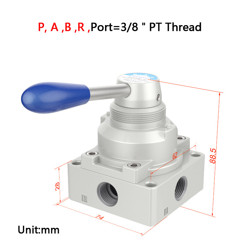 4HV310-10 Hand Lever valve 2 Positions 4 Port Pneumatic Valve With 10mm ...