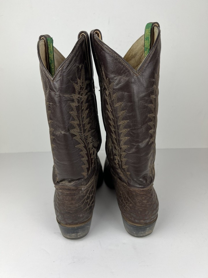 Botas Jever Brown Exotic Leather Embossed Cowboy Western Boots Size 9 ...