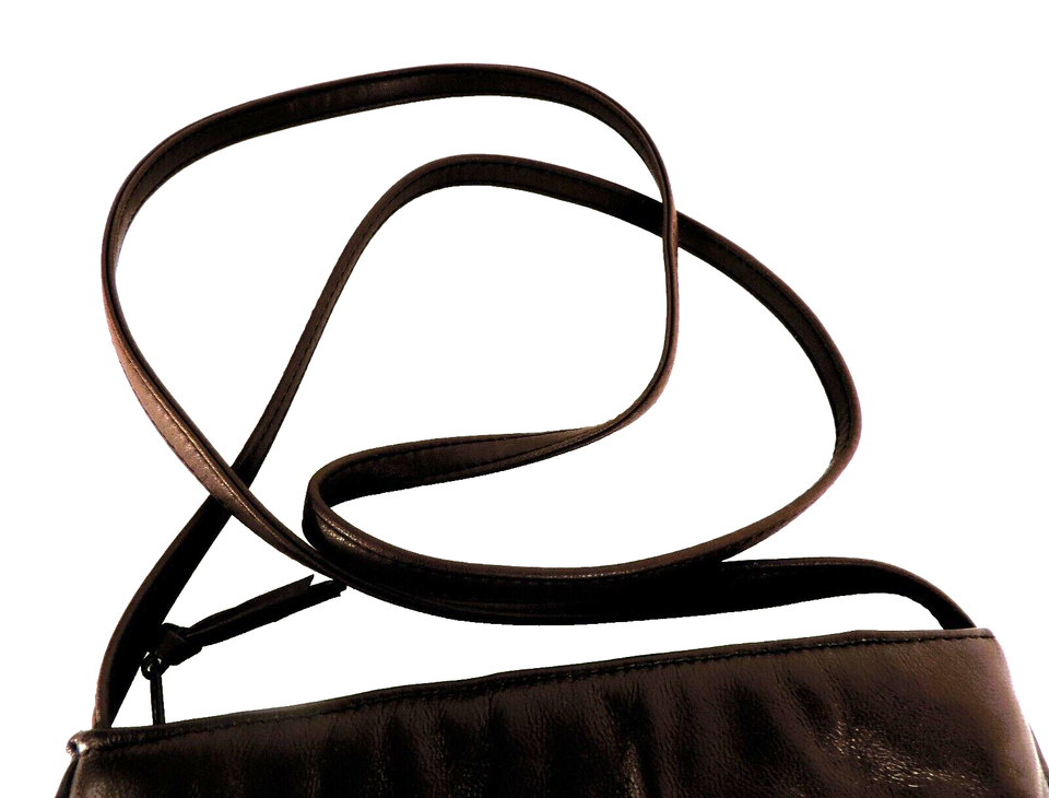 BECHAMEL Crossbody Shoulder Bag Purse Handbag Brown Vegan Leather Zip ...