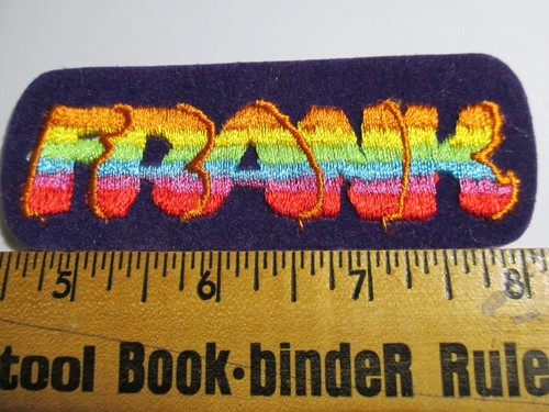 Name Patch FRANK Colorful Vintage NOS Original Name Tag Label Sticker ...