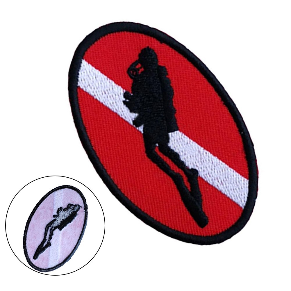 1pc Polyester Oval Backpack Badge Diving Flag Patch Scuba Diving ...