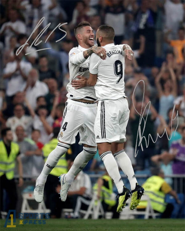 Sergio Ramos Karim Benzema Madrid Soccer Legends Signed Photo Autograph ...