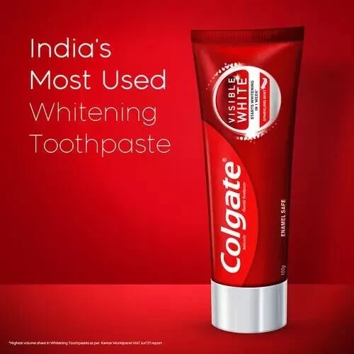 Colgate Visible White Toothpaste - Sparkling Mint, 4 x 100 g Multipack ...