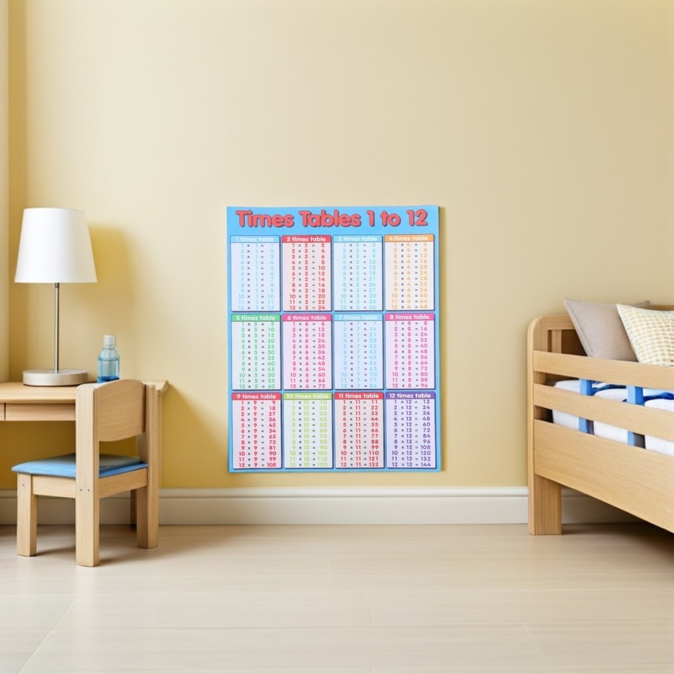 Multiplication Table Poster Chart Posters for Elementary Large Learning ...