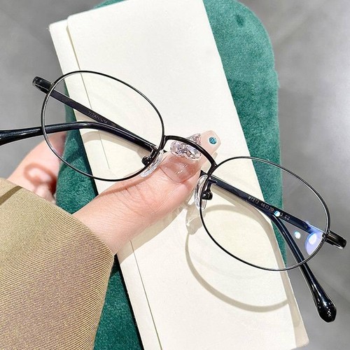 Ultra-Light Metal Small Round Reading Glasses Women Blue Light Blocking ...