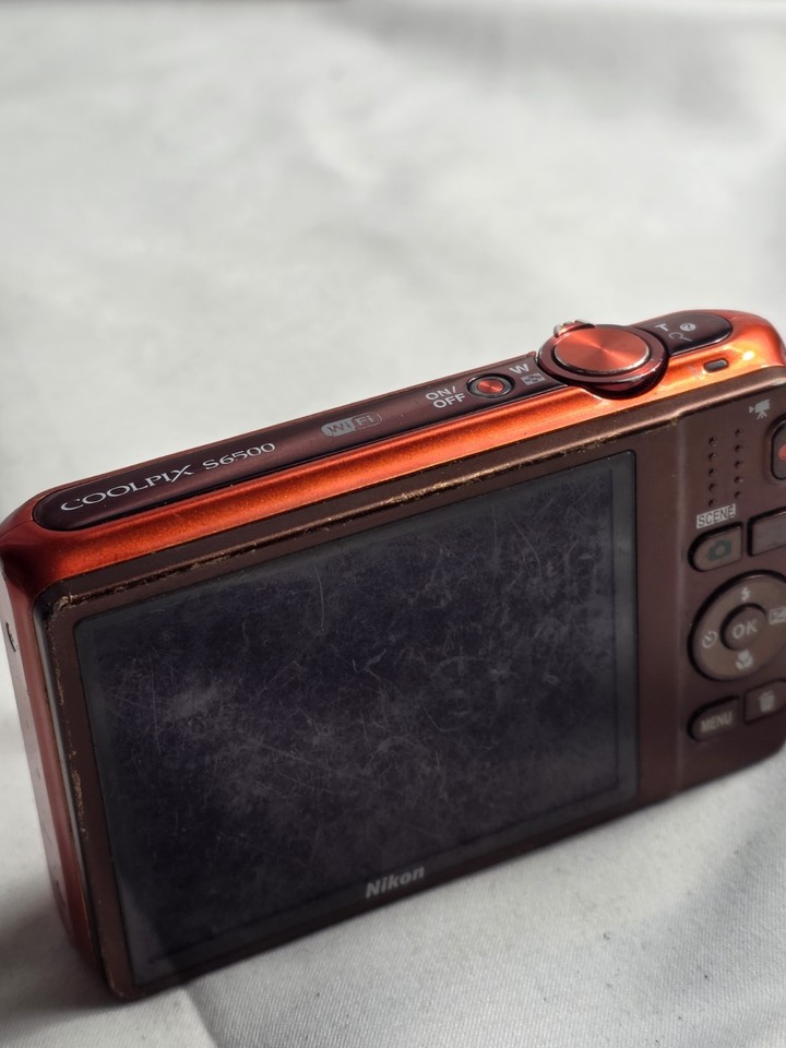 Nikon COOLPIX S6500 16.0MP Orange Digital Camera 16MP 12X Zoom WiFi No ...