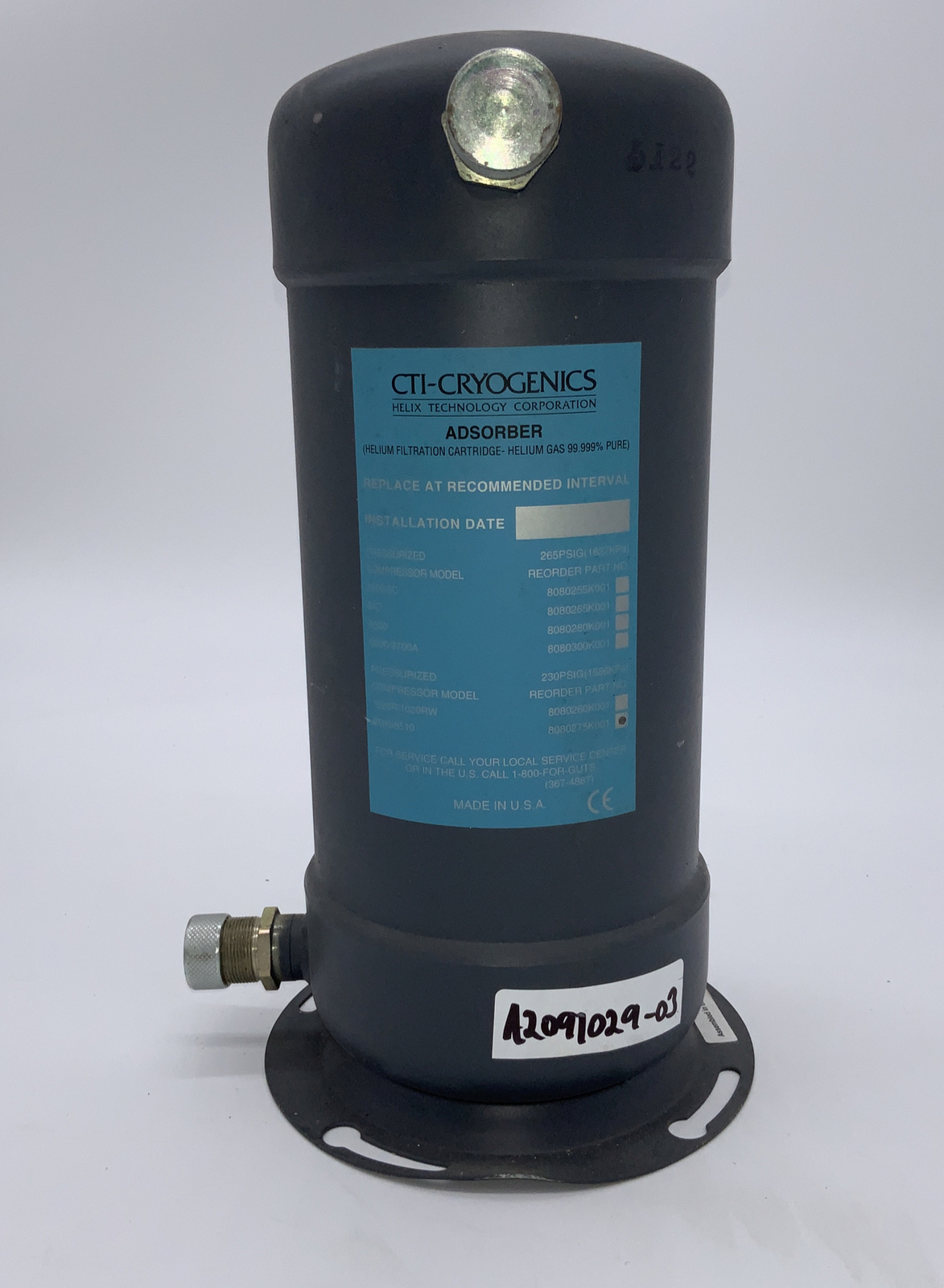 CTI-CRYOGENICS CRYO PUMP COMPRESSOR ADSORBER | eBay