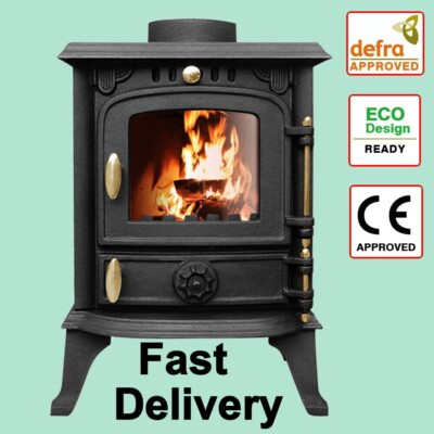multifuel Wood Stove Log Burner 4.5Kw JA013s Cast Iron Defra Approved ...