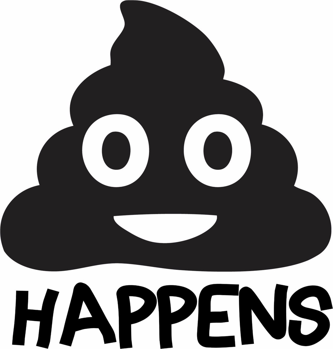 Poop Emoji Black And White Poop Head Emoji Vinyl Decal Sticker