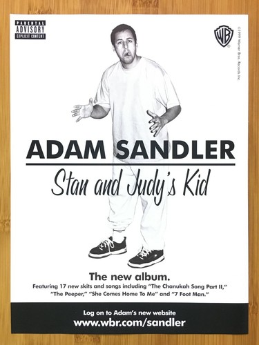 1999 Adam Sandler Stan and Judy's Kid CD Promo Print Ad/Poster Official ...