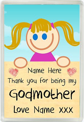 Personalised Girls Thank You For Being My Godmother Magnet Christening ...