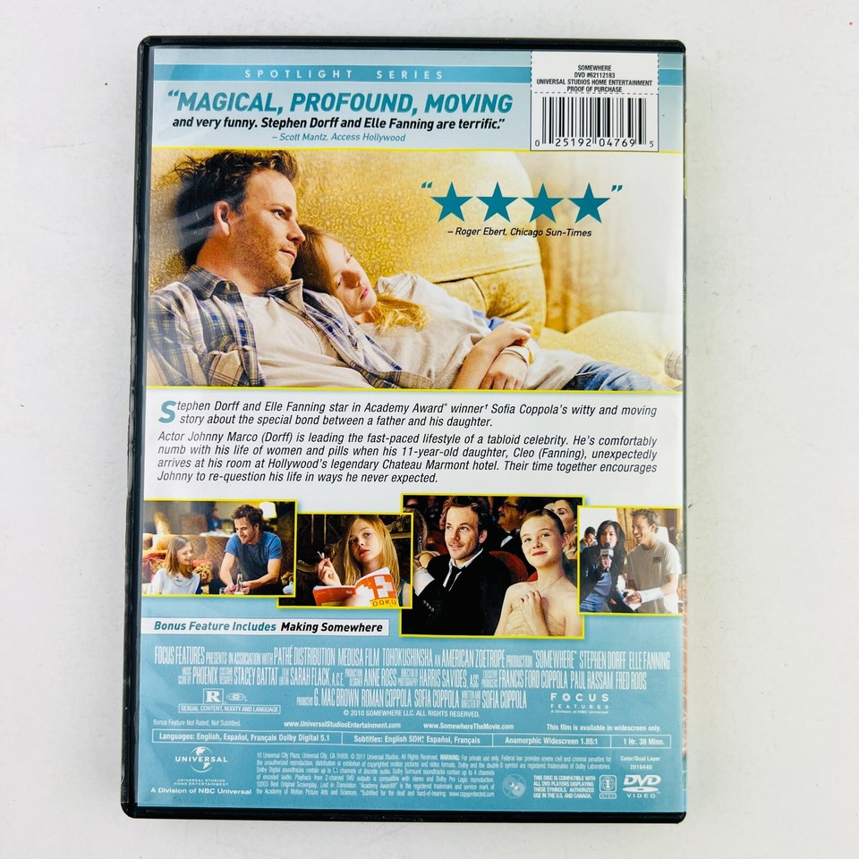 Somewhere DVD Elle Fanning, Stephen Dorff | eBay