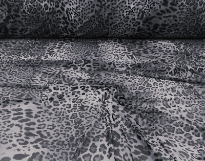 PowerNet Stretch Mesh Nylon Spandex Sheer Printed Cheetah Gray Black ...