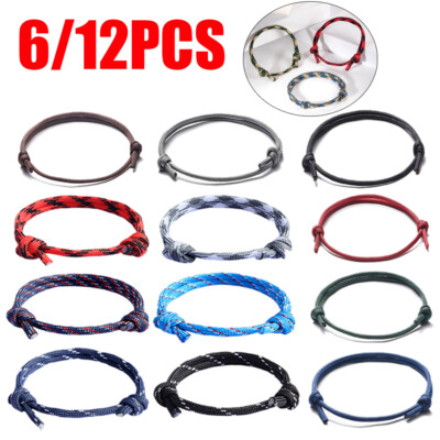 6/12 PCS Braided Nautical Bracelet Adjustable String for Men Women ...