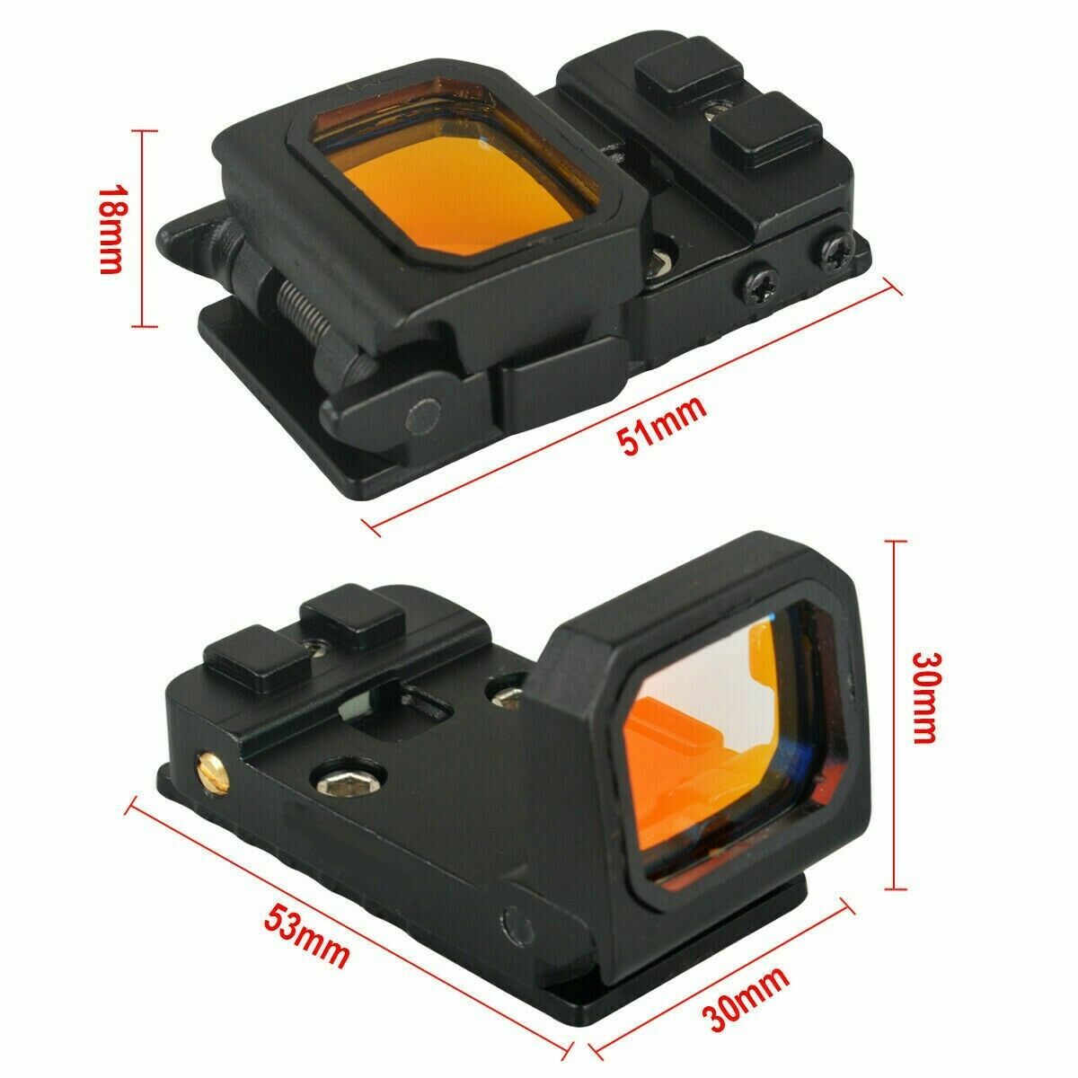 Folding Flip Up Red Dot Sight Holographic Reflex Sight RMR For Glock ...