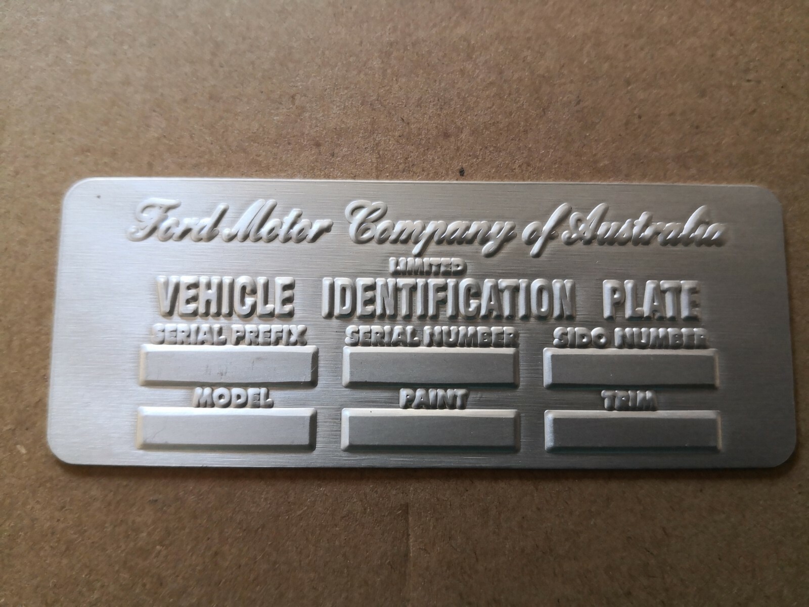Blank Ford Type 2 Build Plate | eBay
