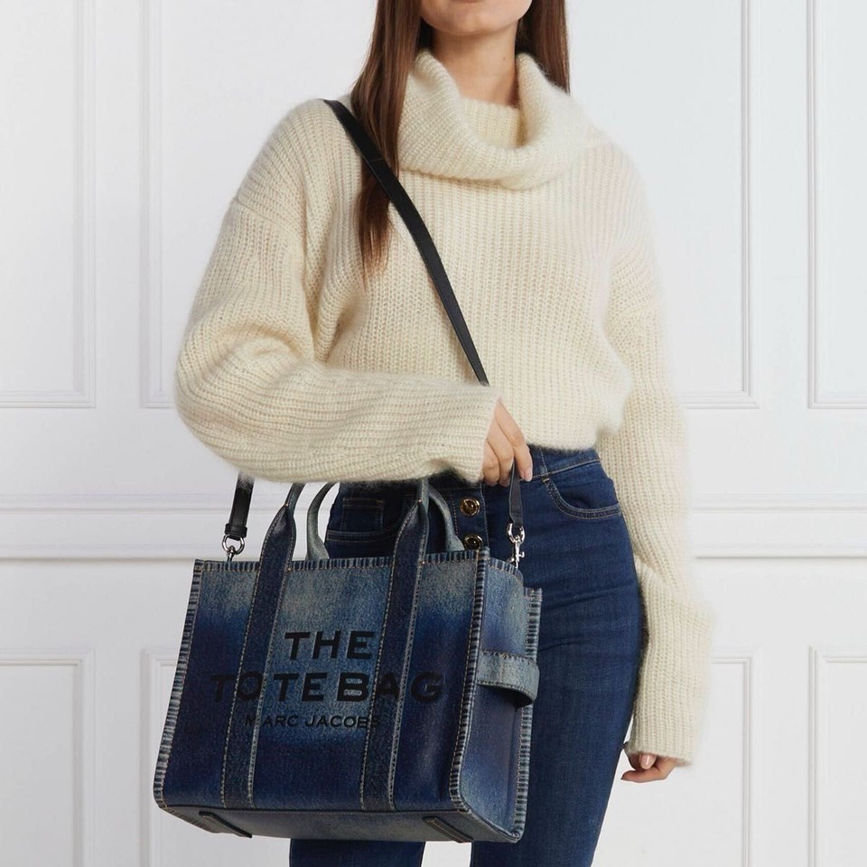 New Marc Jacobs The Denim Print Leather Bag Medium MARC JACOBS from ...