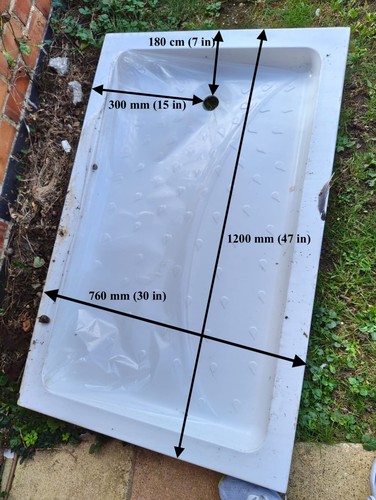 Deep Shower tray 1200 x 760 mm (30 x 47 in) | eBay UK