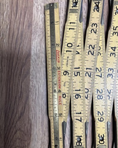 Vintage Lufkin X46 Red End Extension Rule 72” Folding Wood Ruler | eBay