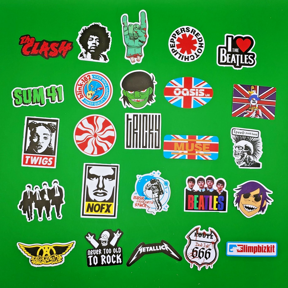 100 Pcs Classic Rock Heavy Metal Music Sticker Pack Punk Alt Band ...
