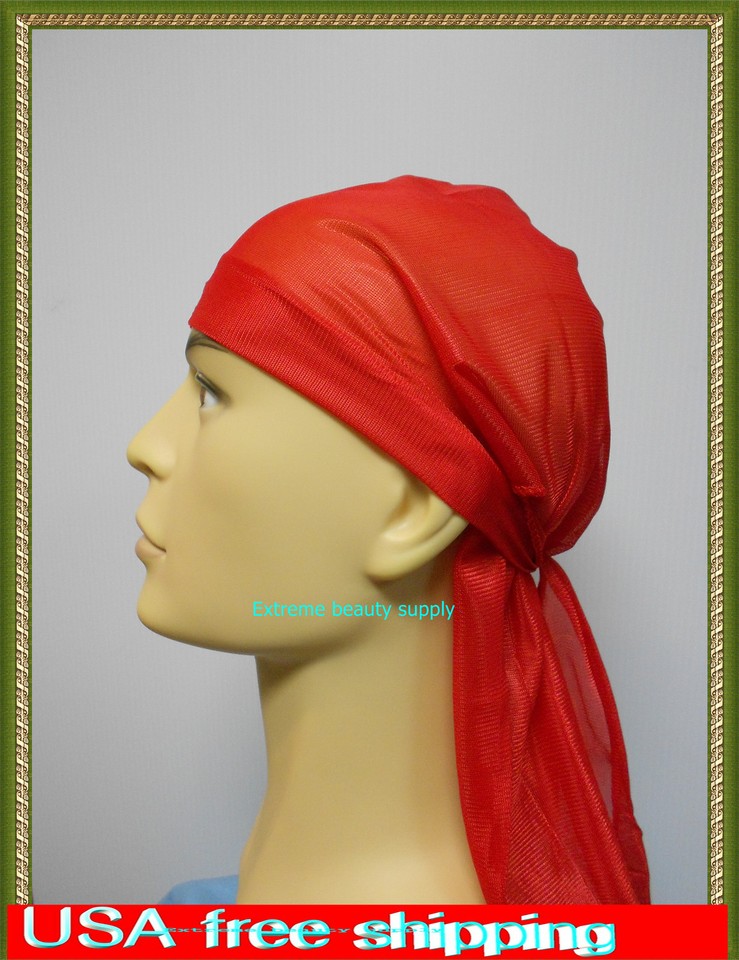 "buy 1 get 1 free" Red sport hip hop du rag SKULL wave CAP Nylon Tie ...