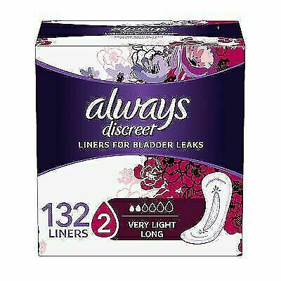 Always Discreet Very Light Incontinence Liners, Long Length, 44 Count ...