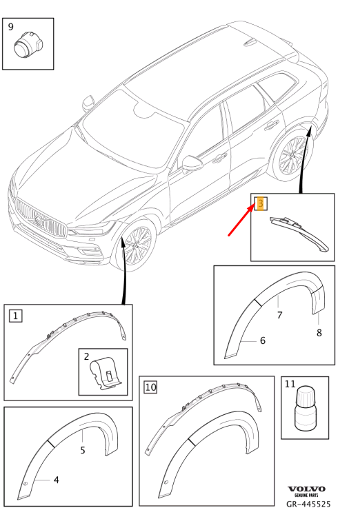 VOLVO XC60 MK2 Rear Right Mud Guard Widener Flare 32216741 for sale ...